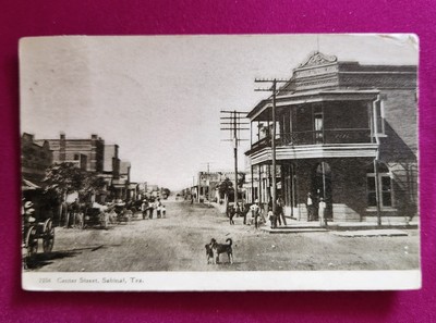 SABINAL Texas TX 1909 Black/White PC Postcard CENTER ST (Orig. Hammer's ...