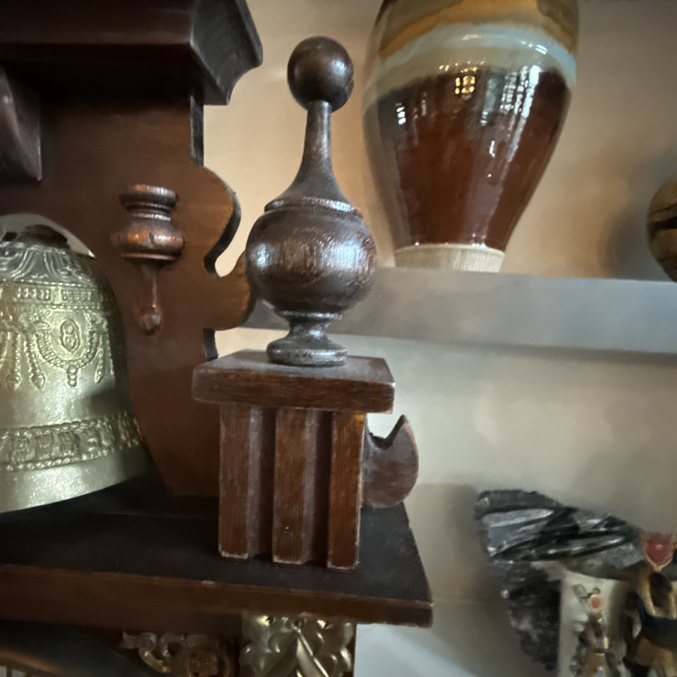 Antique 8 Day Mantle Clock With Monk Striking the Brass Bell Beautiful ...