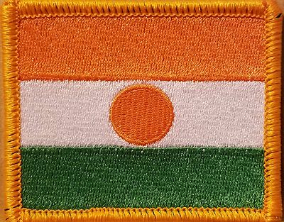 Republic Niger Military Patch With Hook Adhesive Fastener Gold Border ...