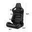 2 x BLACK/SIDE CARBON FIBER MIX PVC LEATHER L/R RACING CAR SEATS ...