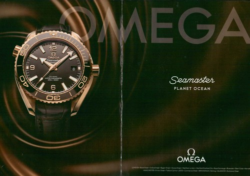 OMEGA Watch Magazine Print Ad jewelry Accessory Seamaster 2Pg VTG 2016 ...