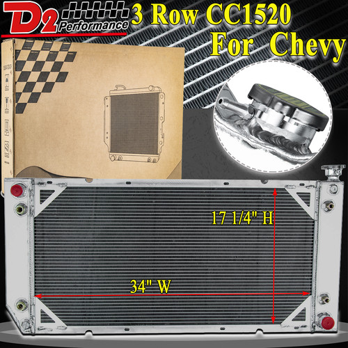 1520 34"W 3 Row Radiator For 1988-2000 Chevy GMC C/K 1500 2500 3500 ...