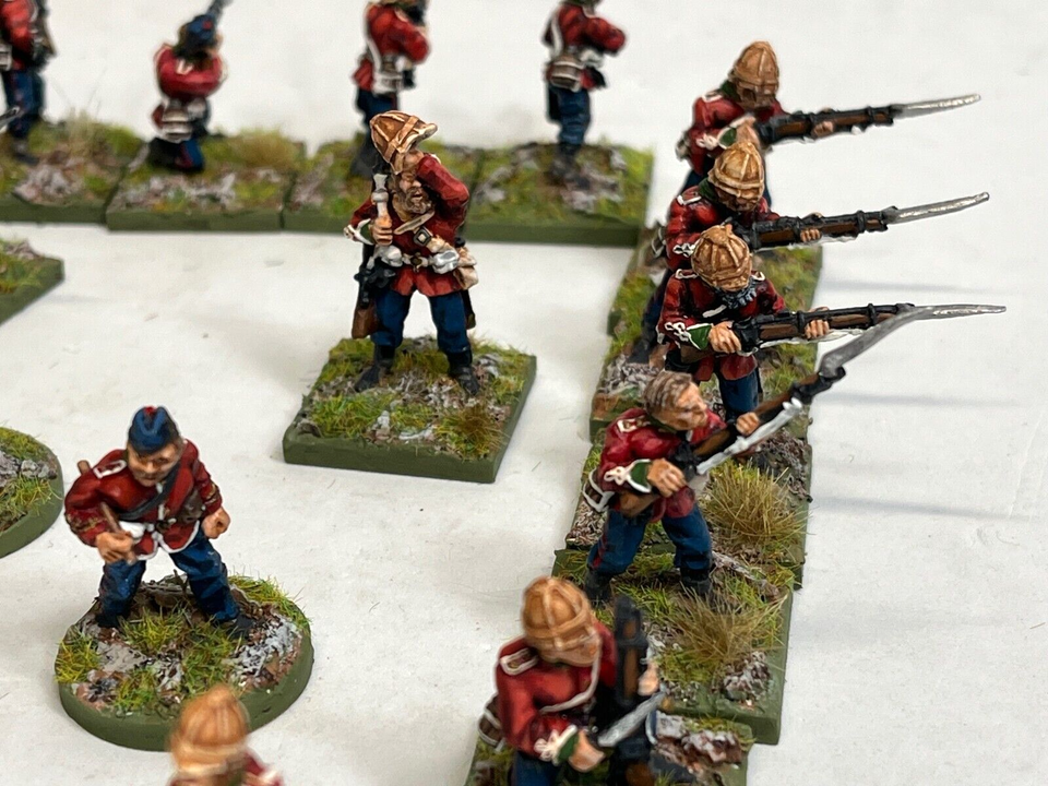 28MM Zulu War PAINTED 24th Regiment of Foot British Infantry Black Tree ...