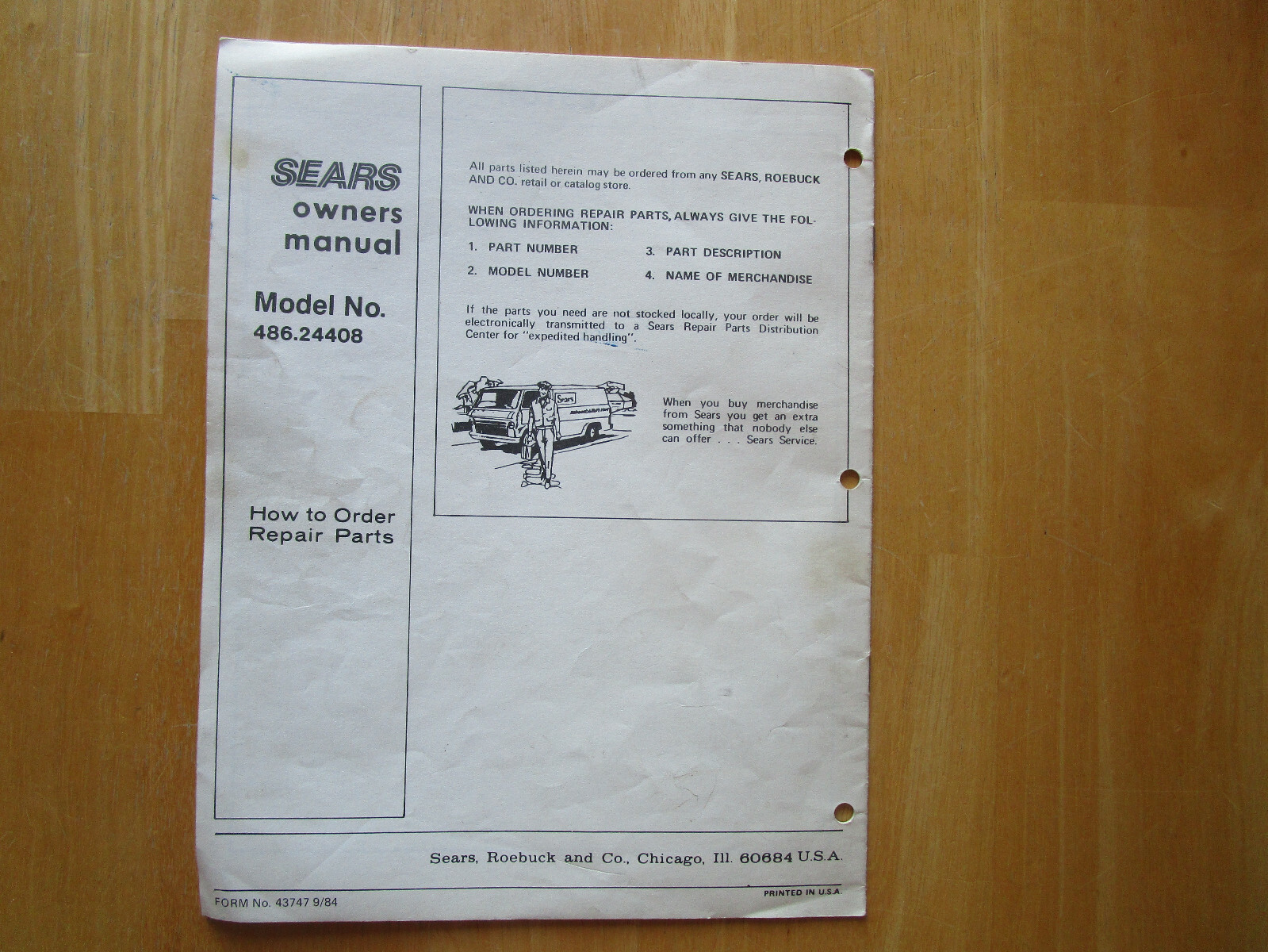 Sears Model No. 486.24408 42" Snow Blade And Bracket (Complete) Owners Manual | eBay