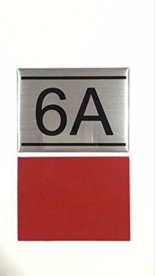 APARTMENT NUMBER SIGN -6A -BRUSHED ALUMINUM (2.25X3, Aluminium)-REF24 ...