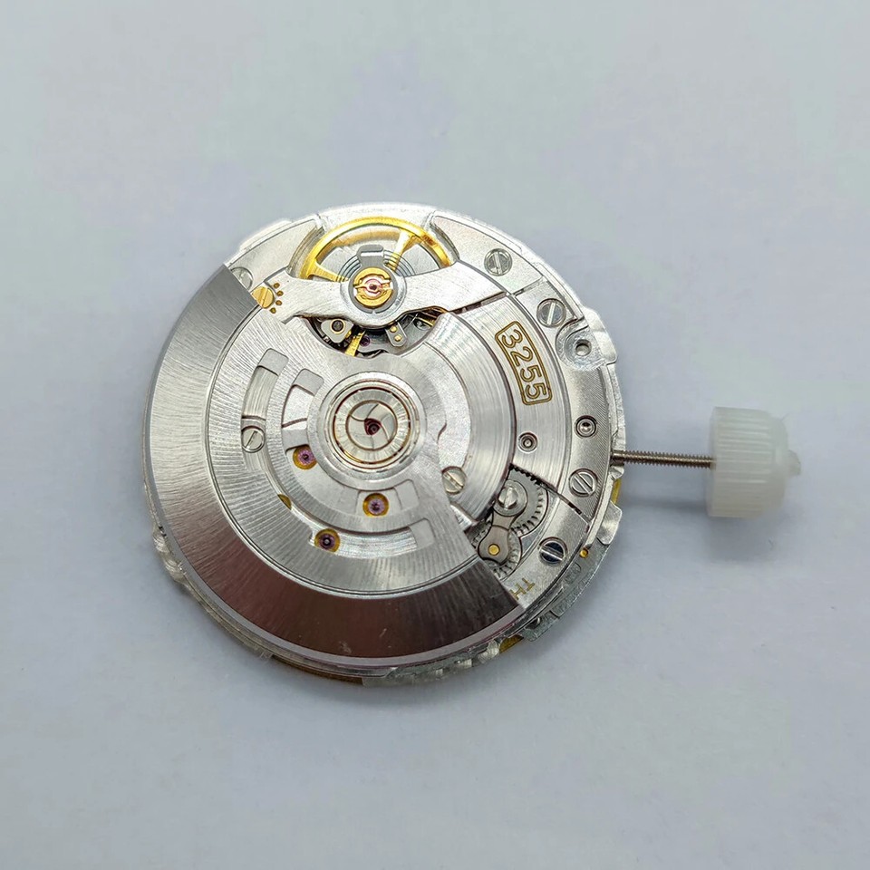 3255 Automatic Mechanical Movement Dual Calendar 31 Jewels Blue Balance ...