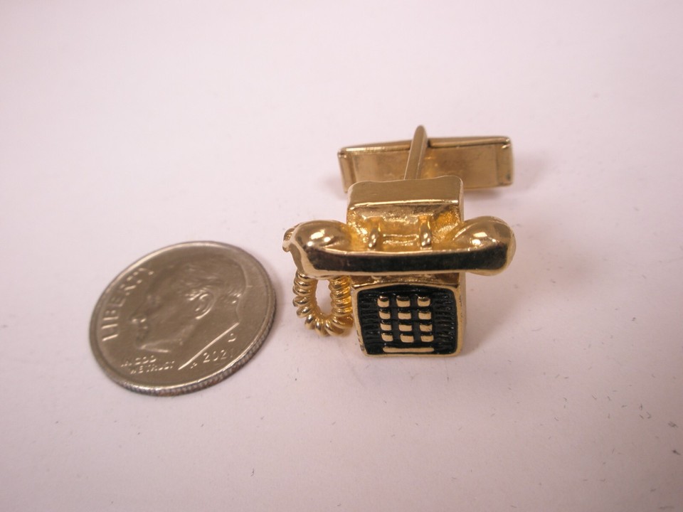 Push Button Land Line Phone SINGLE Vintage Cuff Link replace lost ...