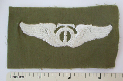 Original WW2 US ARMY AIR FORCE TECHNICAL OBSERVER WINGS PATCH on OLIVE ...
