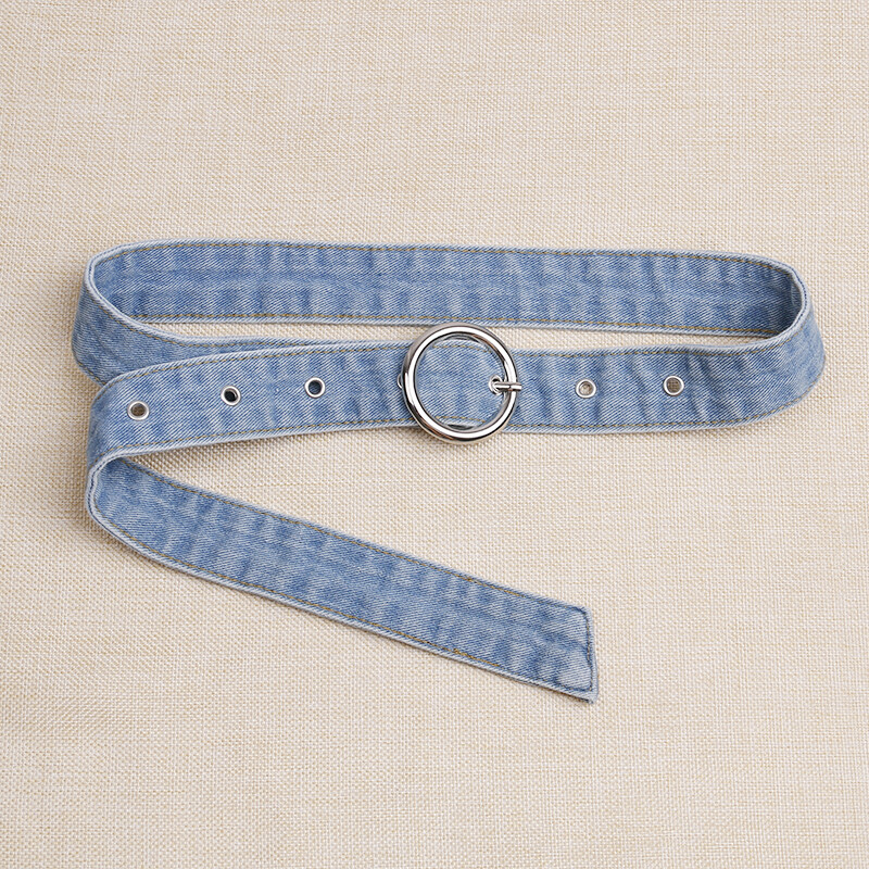 Lady Denim Waist Belt Waistband Metal Buckle Casual Punk for Coat Dress ...