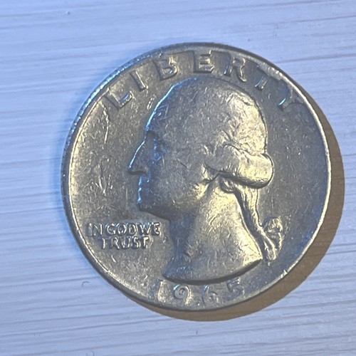 1965 Washington Quarter No Mint Mark Rim Letters Filled A Errors Wing ...