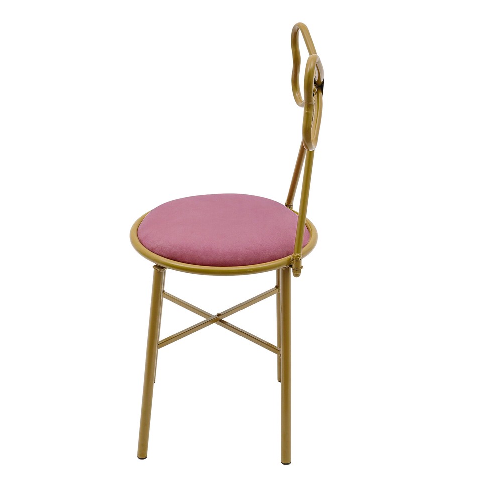 Makeup Dressing Chair Pink Bow Backrest Princess Chair Butterfly Shaped ...