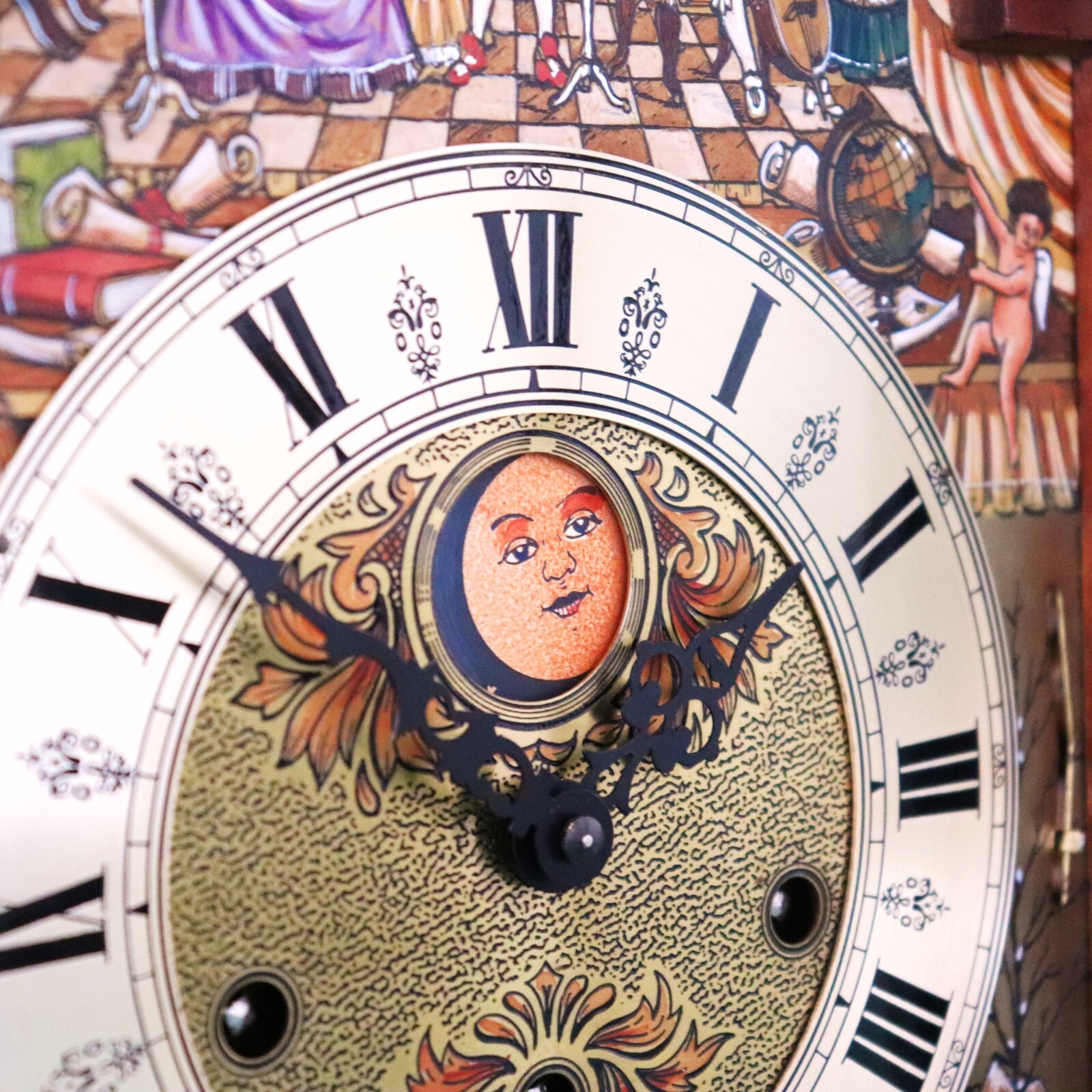 CHRISTIAAN HUYGENS Vintage Mantel Clock Triple Chimes MOVING Orchestra ...