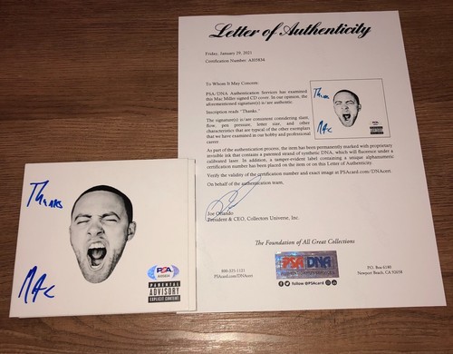 Mac Miller GO OD AM Signed Autographed CD Cover PSA Letter RARE | eBay