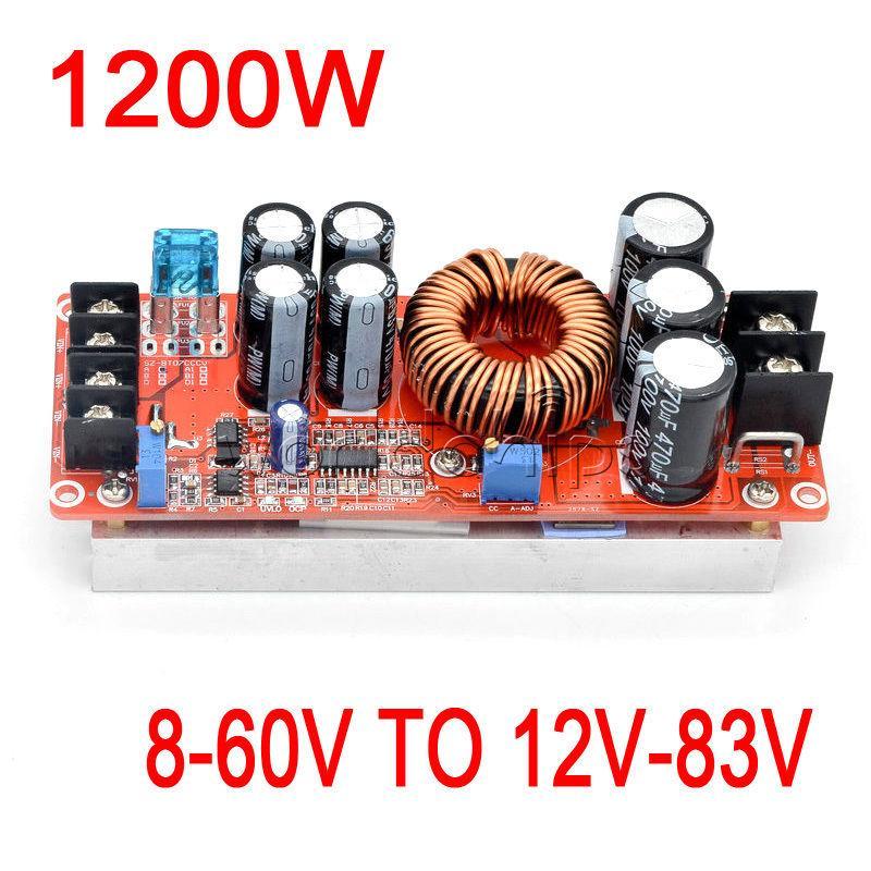 1200W 20A DC Converter Boost car Power Supply Module 8-60V Step-up 12v ...