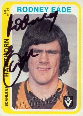 Signed 1979 HAWTHORN HAWKS AFL Card RODNEY EADE Scanlens | eBay