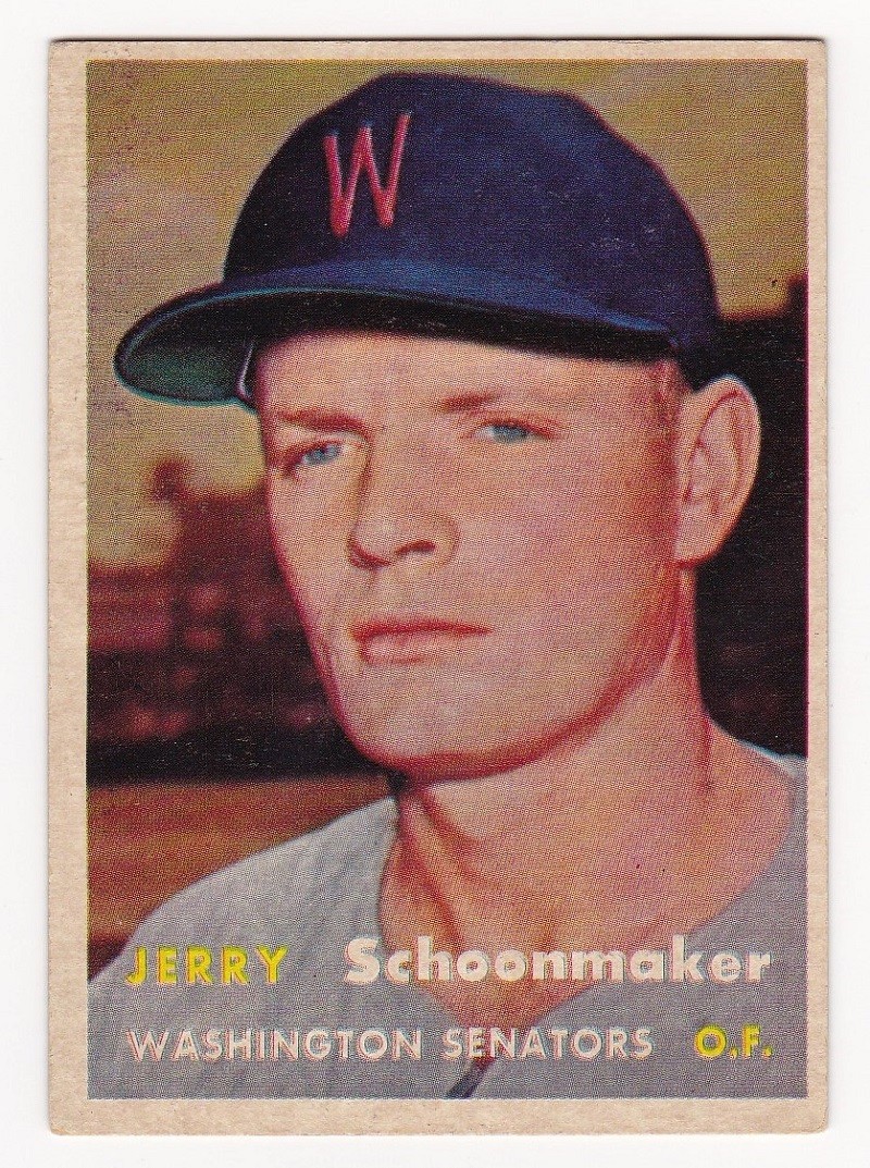 JERRY SCHOONMAKER 1957 Topps Baseball # 334 Washington Senators Ex Plus ...