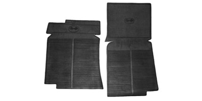 1968-1982 Corvette Mat Set Floor Black Rubber Cross Flag Logo Pair | eBay