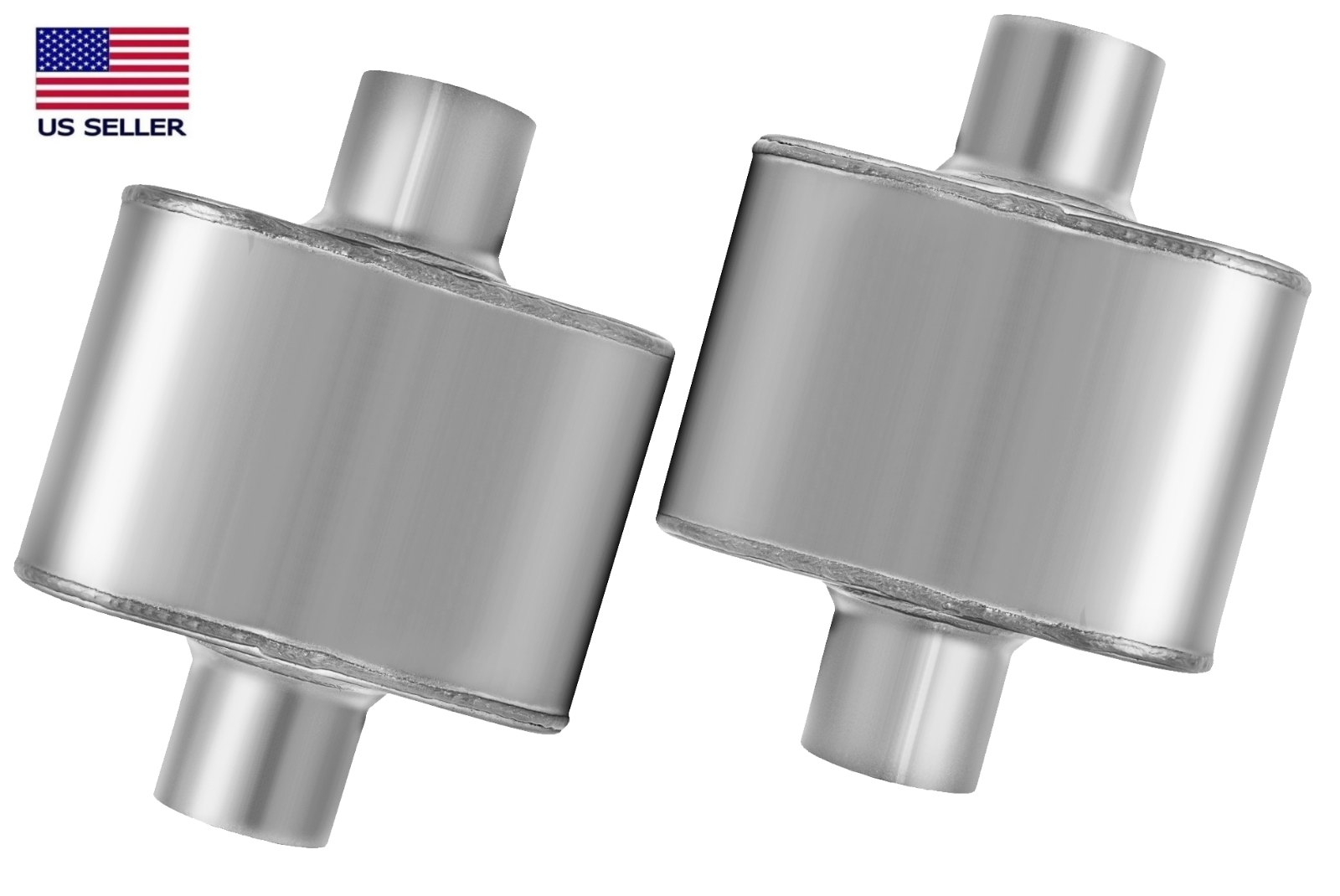 2.5-inch muffler Single Chamber Short Race Muffler 13" Long Aggressive ...