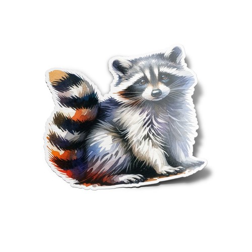 Pack x5 AUTOCOLLANTS STICKERS vinyle Raton Laveur Aquarelle animal ...