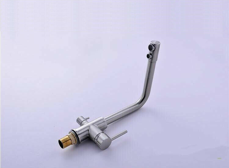 Pure Drinking Water Supply Spout 3 Way Faucet Mixer Swivel Brushed ...