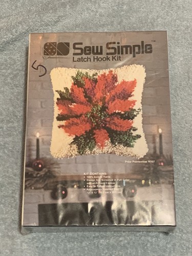 Sew Simple Latch Hook Kit Prize Poinsettias H107 Christmas Decor ...