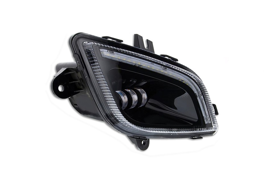 Black Full LED Fog Light Right with Halo Strip DLR Freightliner ...