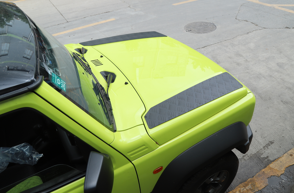For 19-2022 Suzuki Jimny black alloy Front Hood Bonnet Molding Cover ...