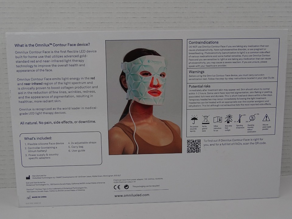 Omnilux Contour Women Face Reduce Wrinkles Painless Red Light Mask LLLT ...
