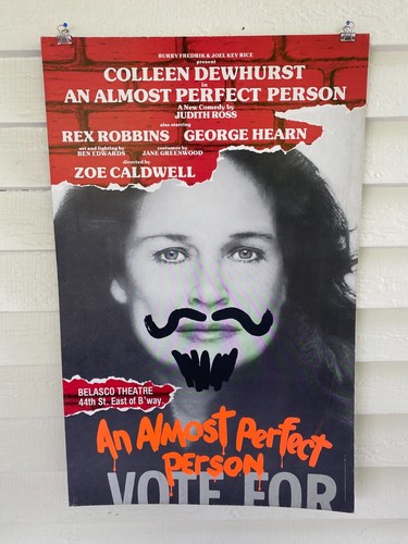 "An Almost Perfect Person" Colleen Dewhurst BROADWAY WINDOW CARD POSTER ...