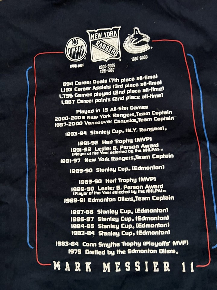 NY RANGERS MARK MESSIER SHIRT XL RETIREMENT 1/12/2006 NHL HOCKEY ...