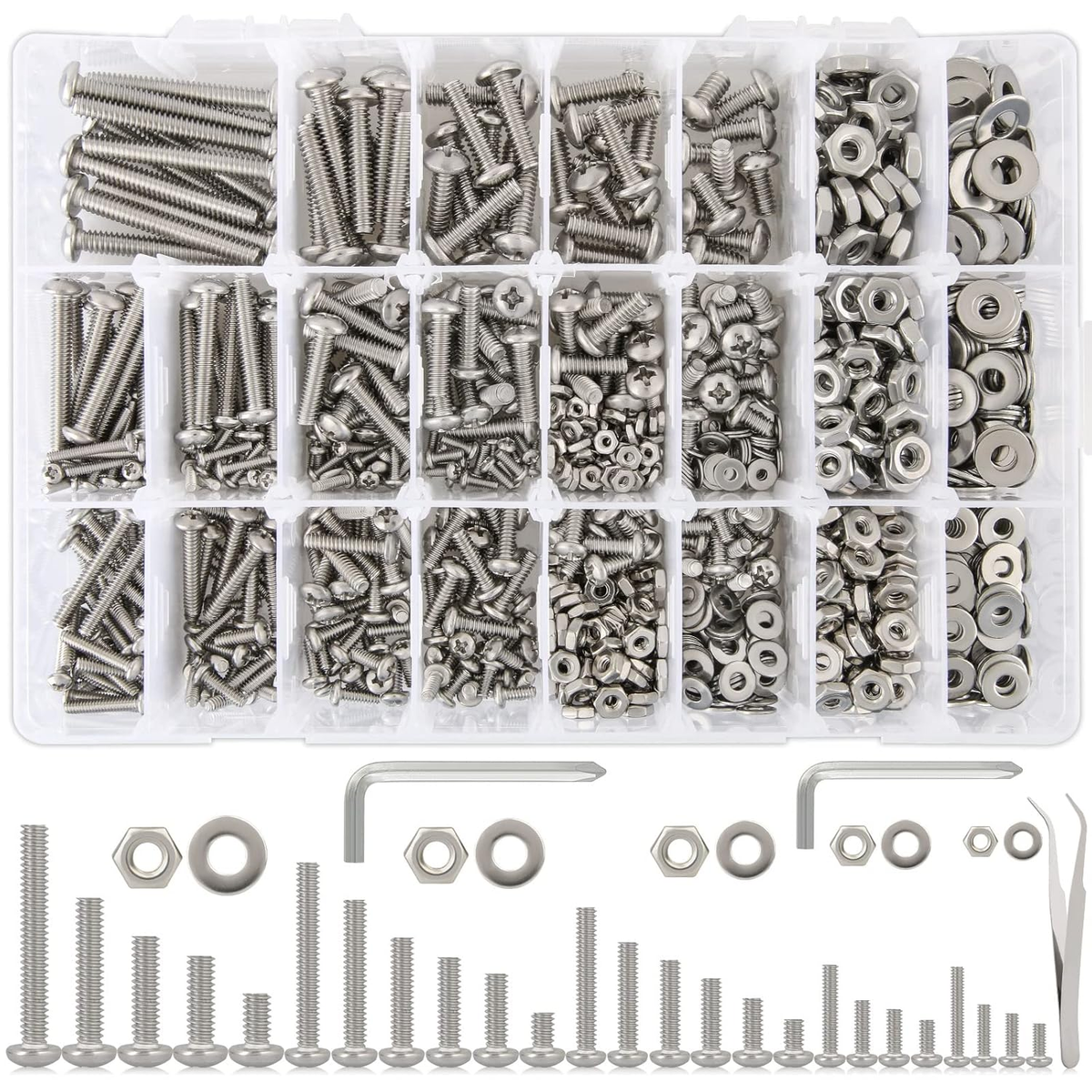Stainless Steel Nuts And Bolts 1110PC Stainless Steel Hardware ...