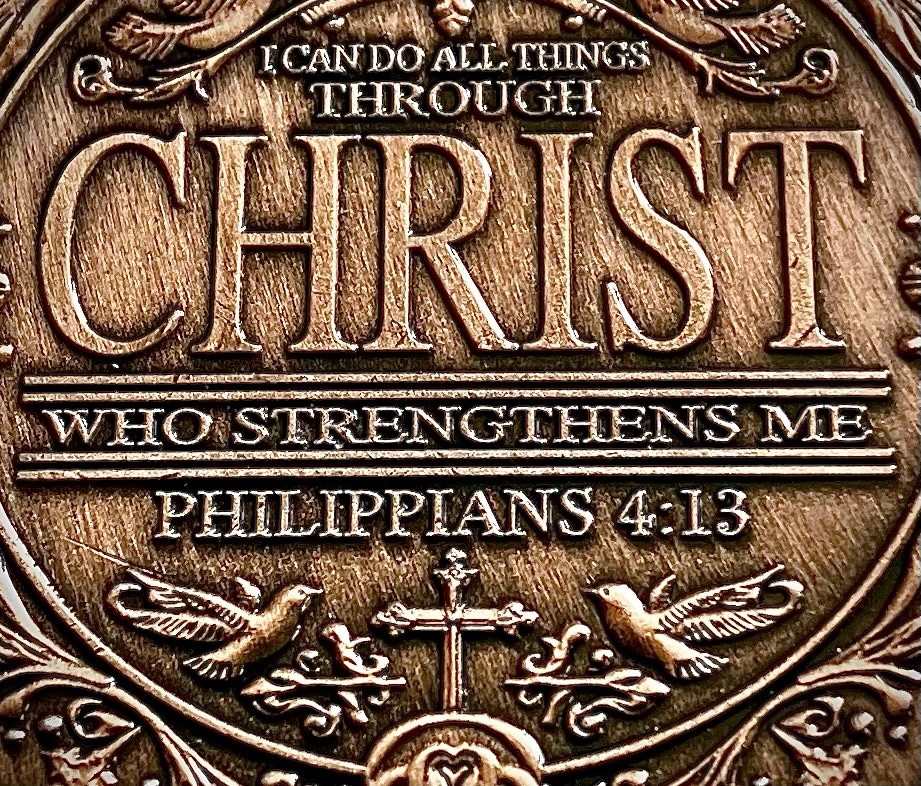 Religious Christ Challenge Coin-Bronze Colored- Joshua + Philippians ...