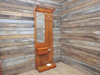 Mid Century Teak Hall Coat Stand Umbrella Stick Stand With CupboardCu ...