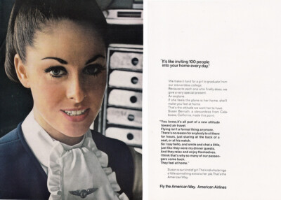 1969 American Airlines: Susan Bernath Stewardess Vintage Print Ad | eBay