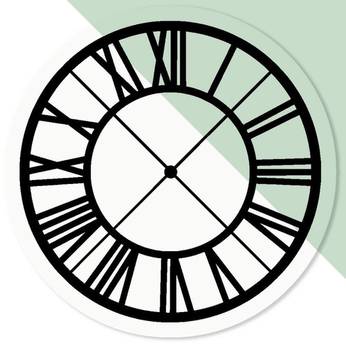 'Roman Numeral Clock Face' Clear Decal Stickers (DC010823) | eBay
