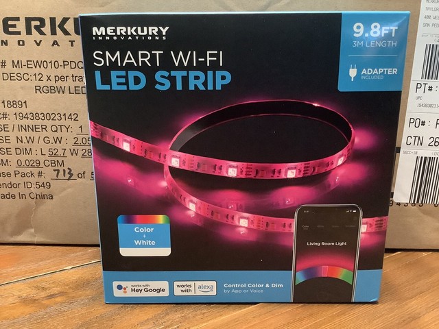 Merkury Innovations Wi-Fi LED Strip Color & White 9.8Ft - for sale ...