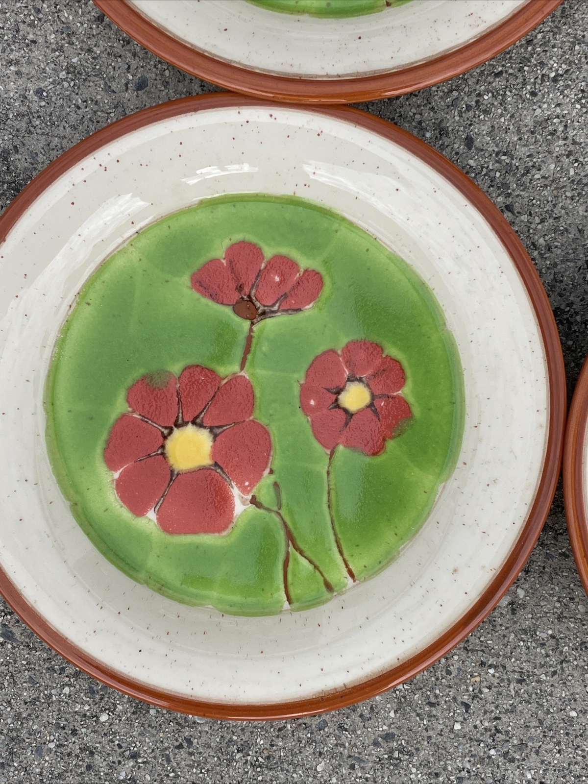 Vintage Franciscan Interpace POPPY Set Of 4 Dinner Plates Mid Century ...