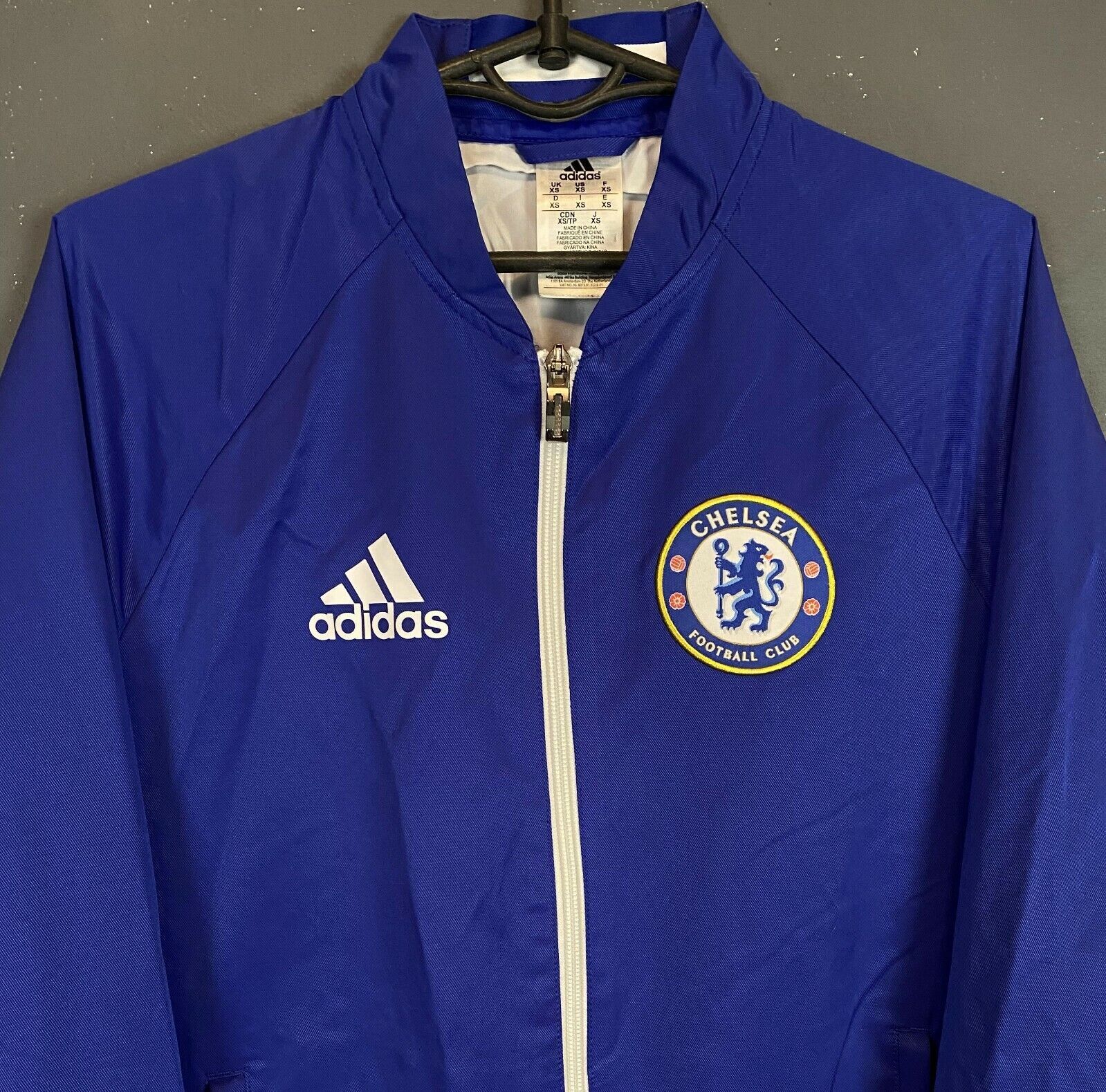 MEN'S ADIDAS FC CHELSEA 2015/2016 JACKET TRAINING SOCCER FOOTBALL BLUE ...