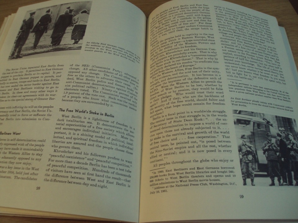 OFFICIAL VTG 1961 STATE/DEPT "BACKGROUND BERLIN" The WALL Recently ...