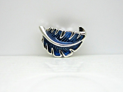 Authentic Pandora #792576C01 Blue Curved Feather Charm | eBay