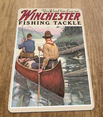 Vintage Winchester Fishing Tackle Ad 8x12 Metal Wall Sign | eBay