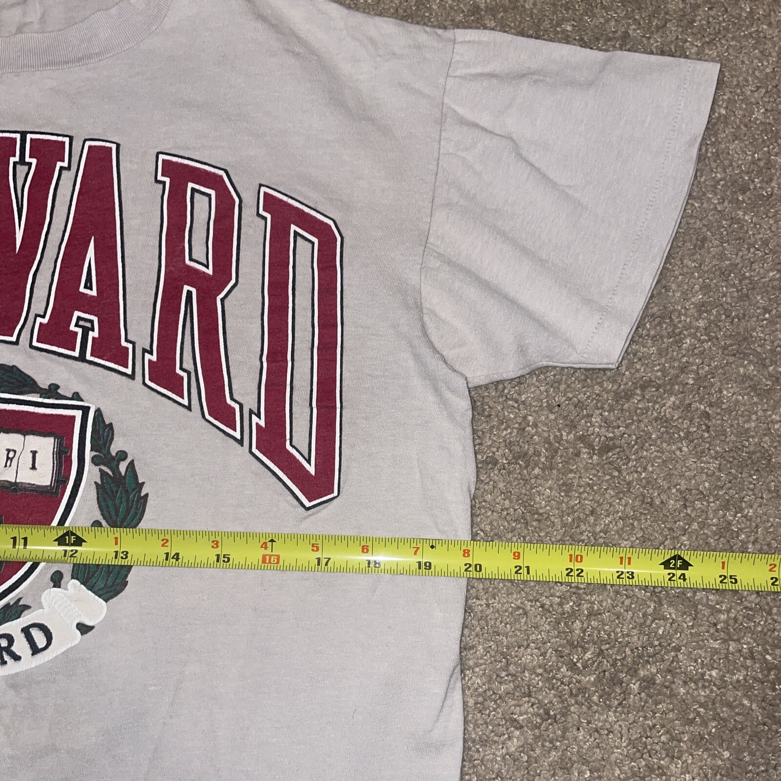 Vtg Royal First Class Gray Harvard Crest Cotton T Shi… - Gem