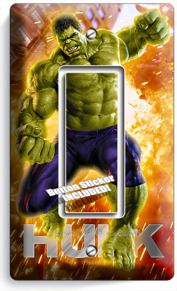 INCREDIBLE HULK LIGHT SWITCH OUTLET WALL PLATE COVER BOYS BEDROOM ROOM ...
