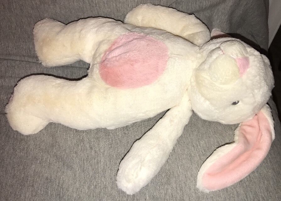 AURORA Baby BOP Floppy Soft BUNNY Pink/White Rabbit All Sewn 16" #20756 Lovie | eBay