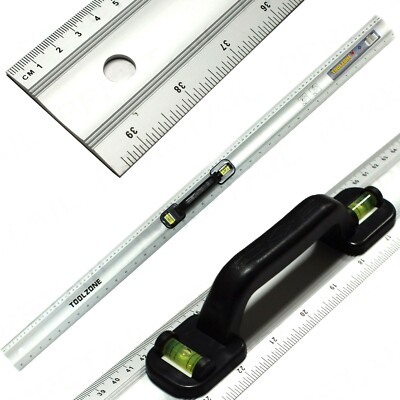 1 METRE LONG METAL CUTTING RULER HANDLE 40" MEASURE Carpenter/School ...