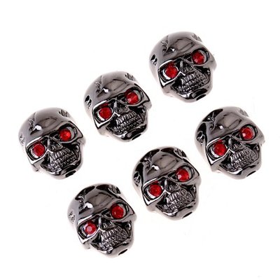 6pcs Electric Guitar Volume Tone Control Knobs Black Skull Head Skull ...