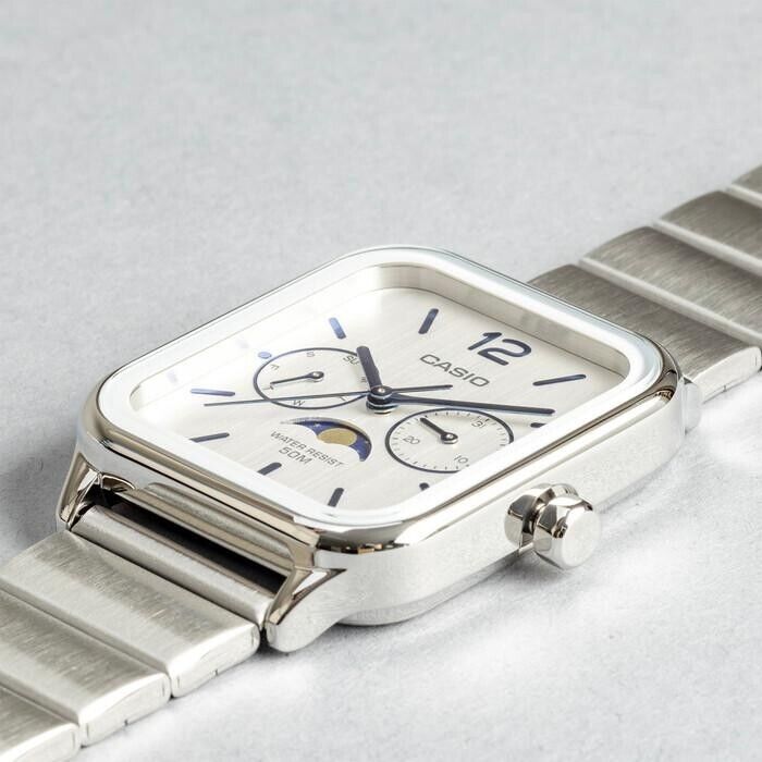 Casio MTP-M305D-7A White Analog Moon Phase Classic Lunar Casio MTP-M305D-7A White Analog Moon Phase Classic Lunar