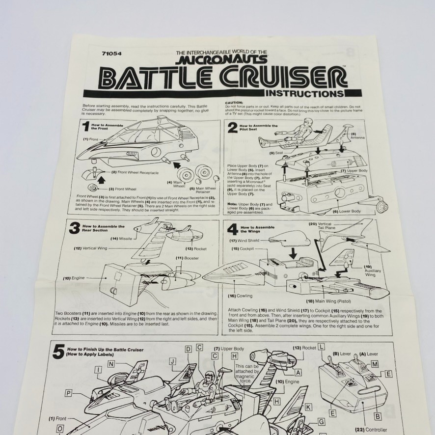 MEGO MICRONAUTS "BATTLE CRUISER" - ORIGINAL INSTRUCTION SHEET ...