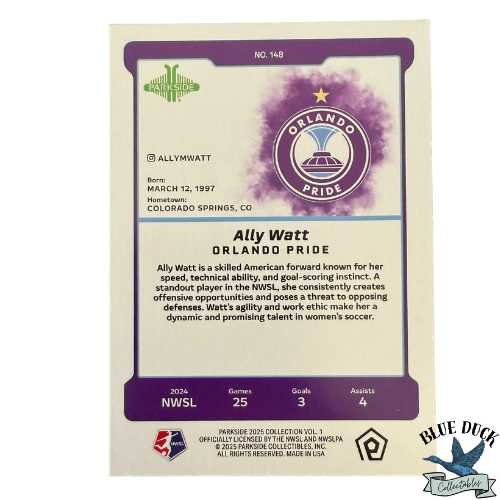 Ally Watt - 2025 Parkside NWSL Vol. 1 - #148 - Orlando Pride | eBay
