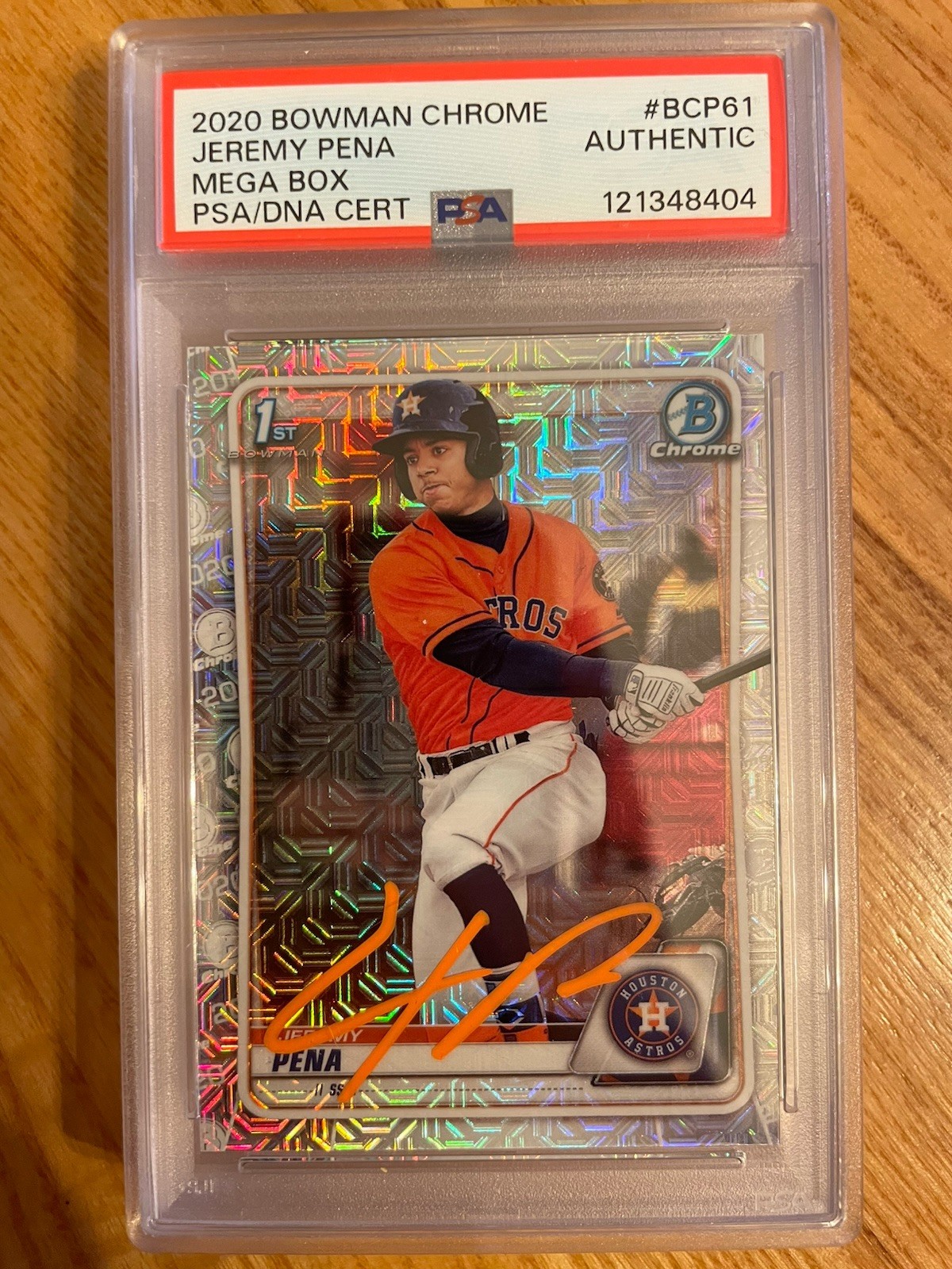 Jeremy Pena Signed 2020 Bowman Chrome BCP-61 MOJO REFRACTOR PSA 1st ...